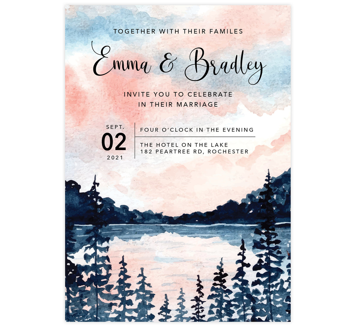 Lakeside Invitation – Printing by Penny Lane