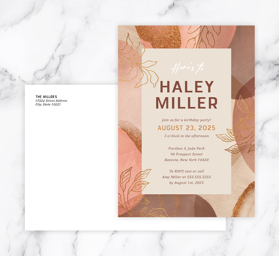 Glitter and Pink Event Invite | Printing by Penny Lane