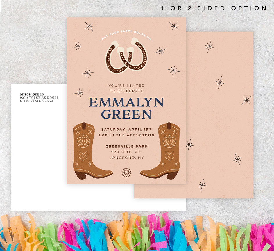 Party Boots Event Invite | Printing by Penny Lane