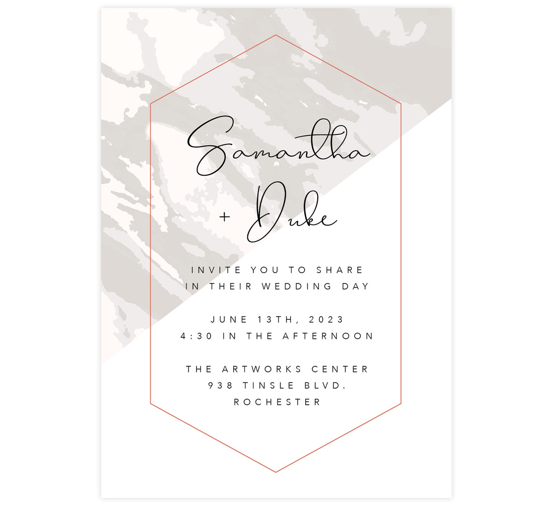 Coral Color Pop Invitation – Printing by Penny Lane